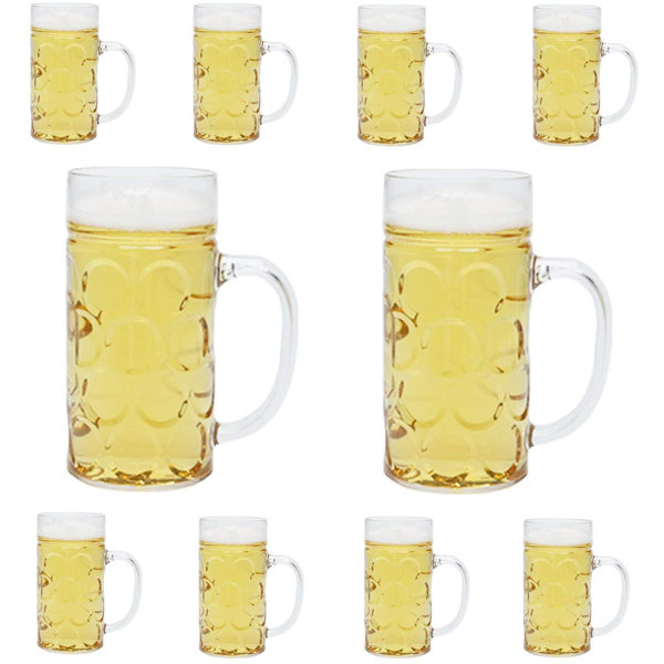 Fedigorlocn Plastic Beer Mugs With Handles Mini Clear Plastic Mug